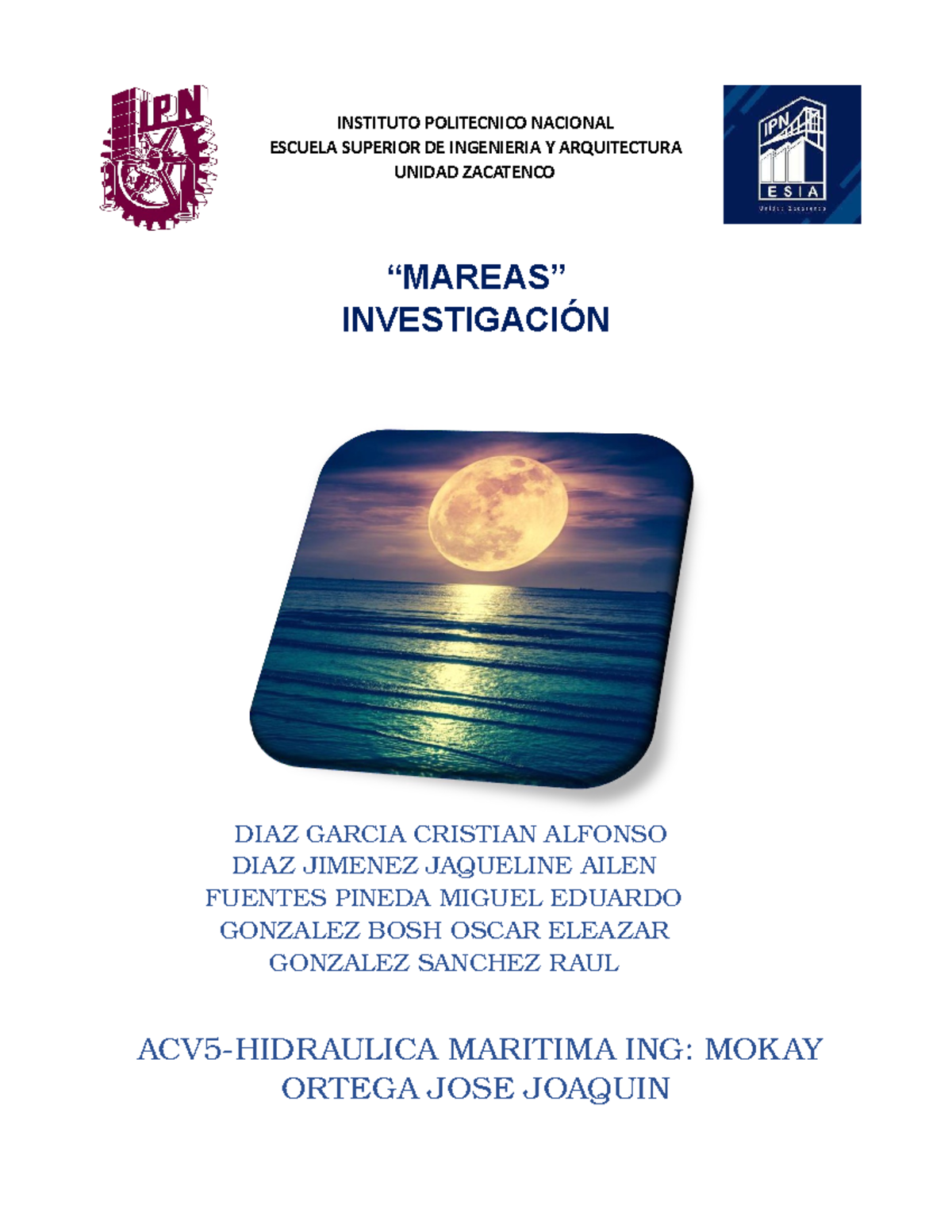 Mareas invESTIGACION Y TIPOS DE MAREAS GG - INSTITUTO POLITECNICO ...