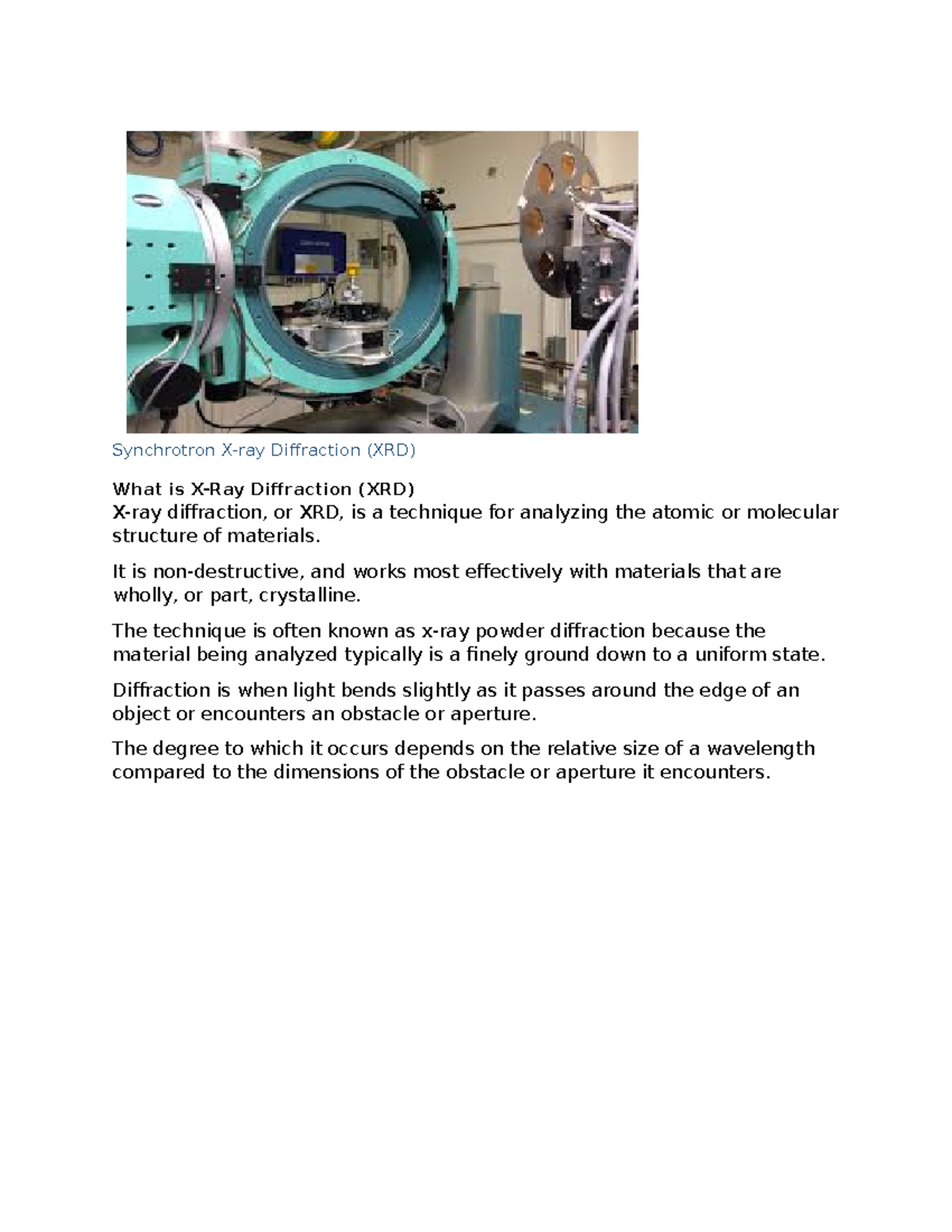 Xrd - info about xray diffraction - Synchrotron X-ray Diffraction (XRD ...