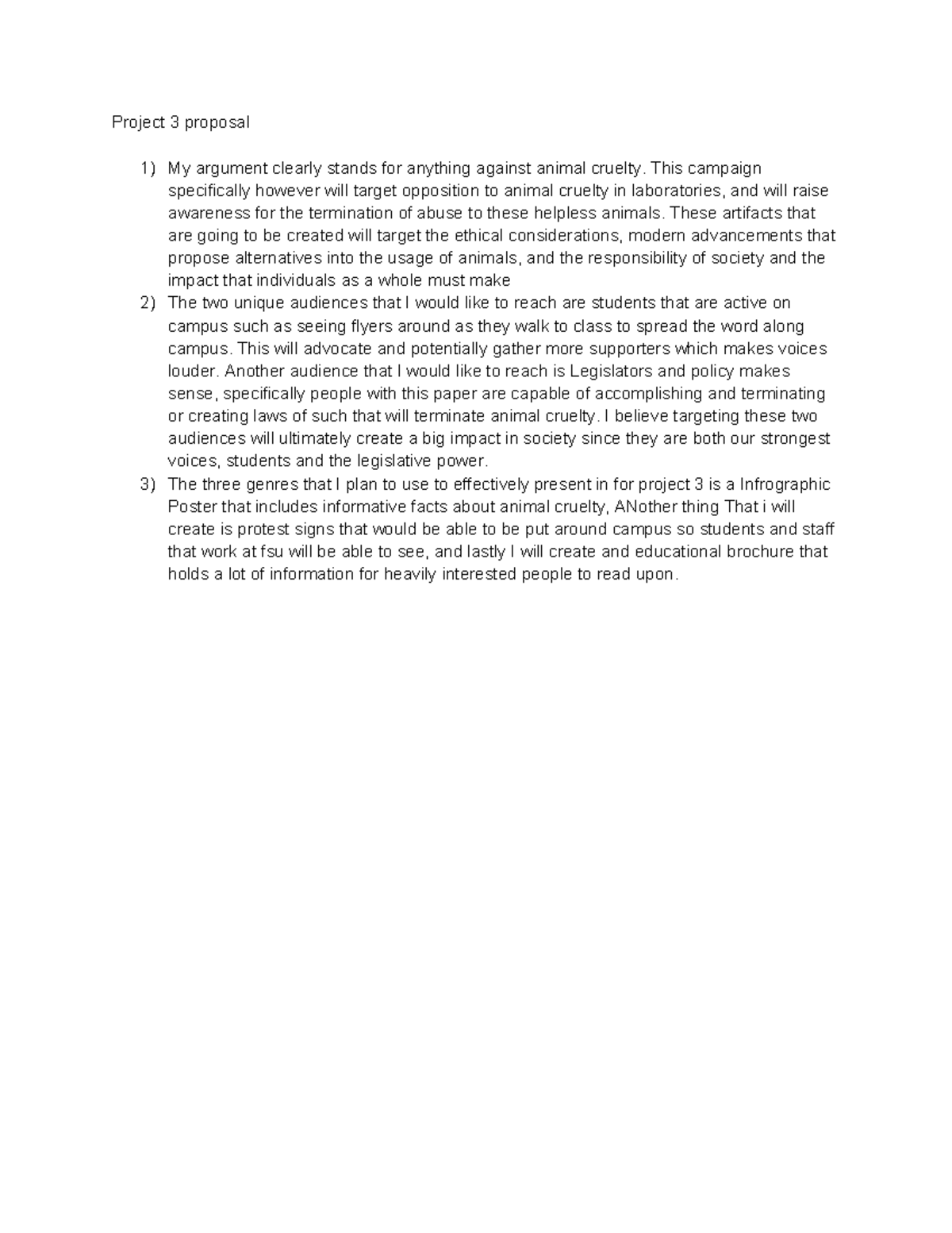 Project 3 Proposal Vaneza Tamayo - Project 3 proposal 1) My argument ...