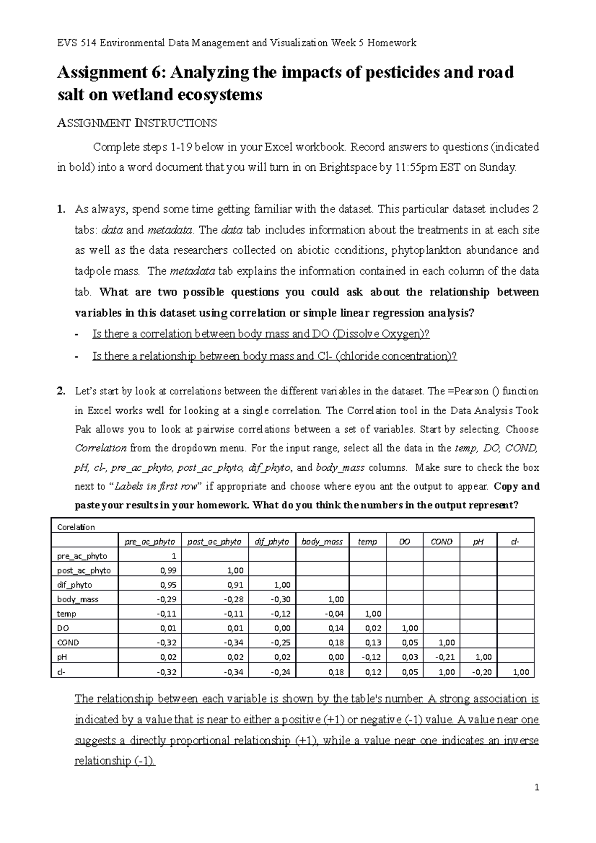 The answer for Assignment Assignment 6: Analyzing the influence of biotic and abiotic factors on ...