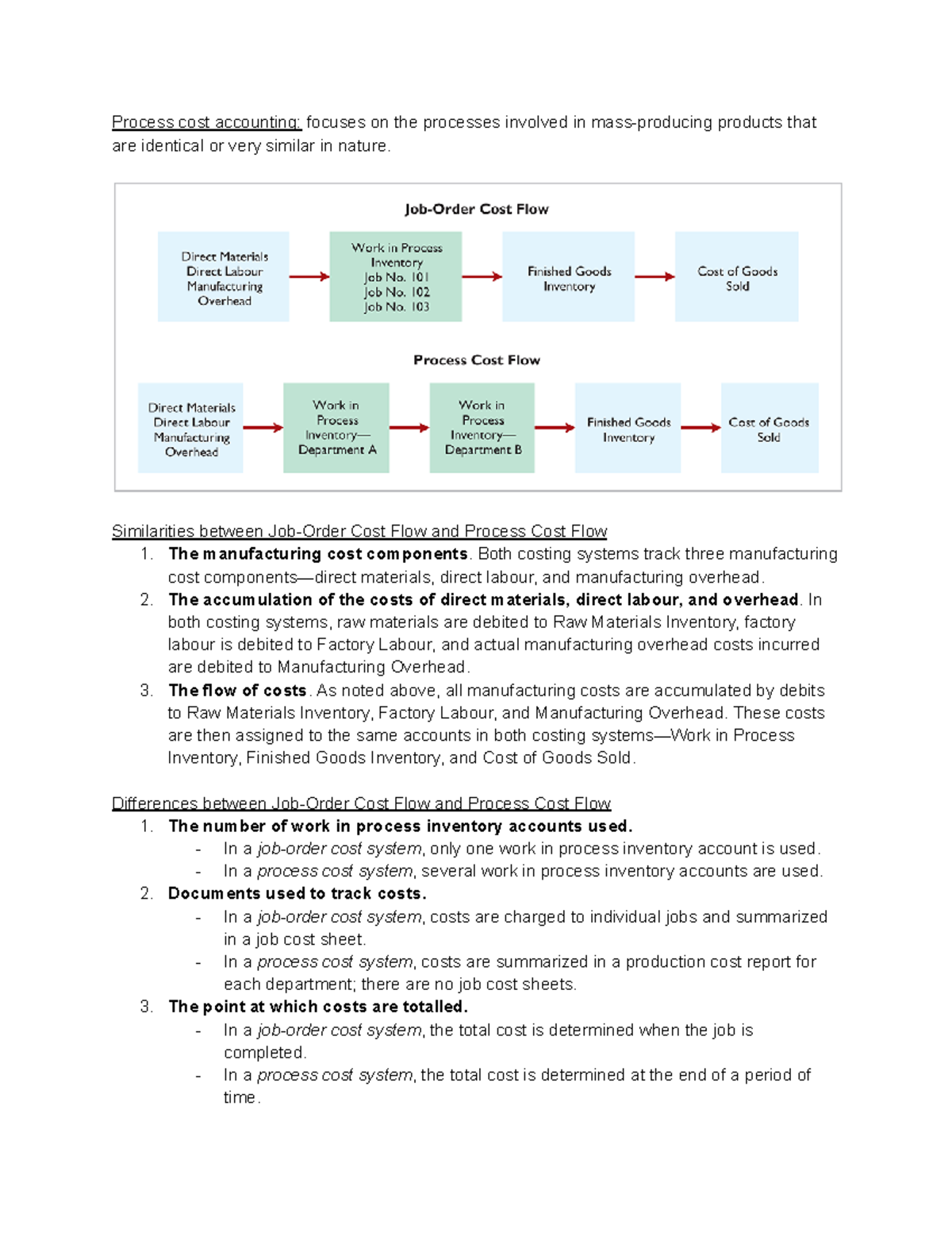 CH 4 Process Cost Accounting - Process cost accounting: focuses on the ...
