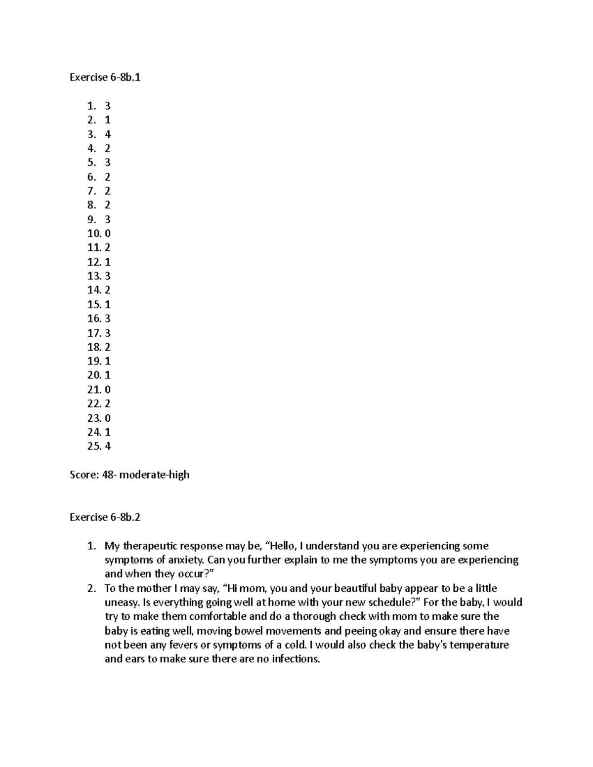 Exercise 6 - Exercise 6-8b. 3 1 4 2 3 2 2 2 3 0 2 1 3 2 1 3 3 2 1 1 0 2 ...