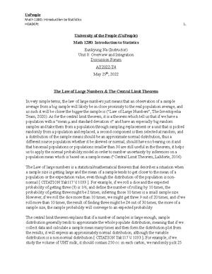 [draft] Unit 6-Discussion Forum- Maths 1280-Introduction to Statistics ...