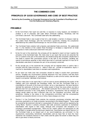 Zimbabwean National Code on Corporate Governance - o Prior to this code ...