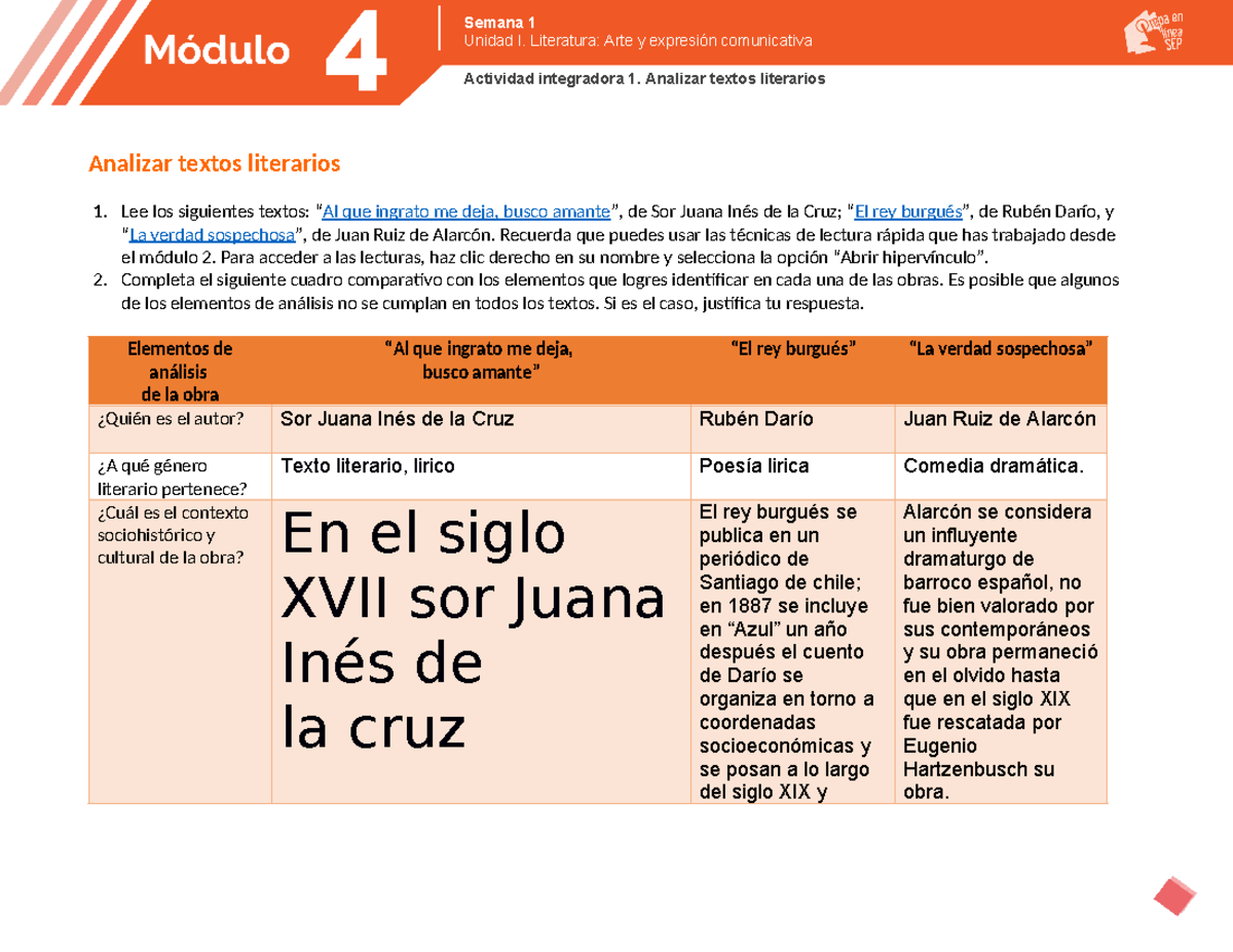 M04 S1 AI1 WORD - es la tarea correspondiente al modulo 4 semana 1 y actividad integradora 1 ...