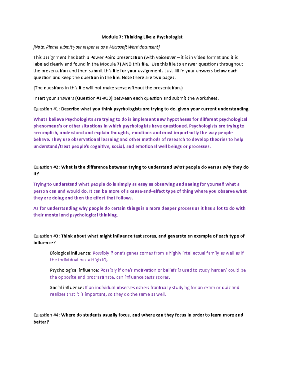 Module 07 Think Like APsychologist - Module 7: Thinking Like a ...