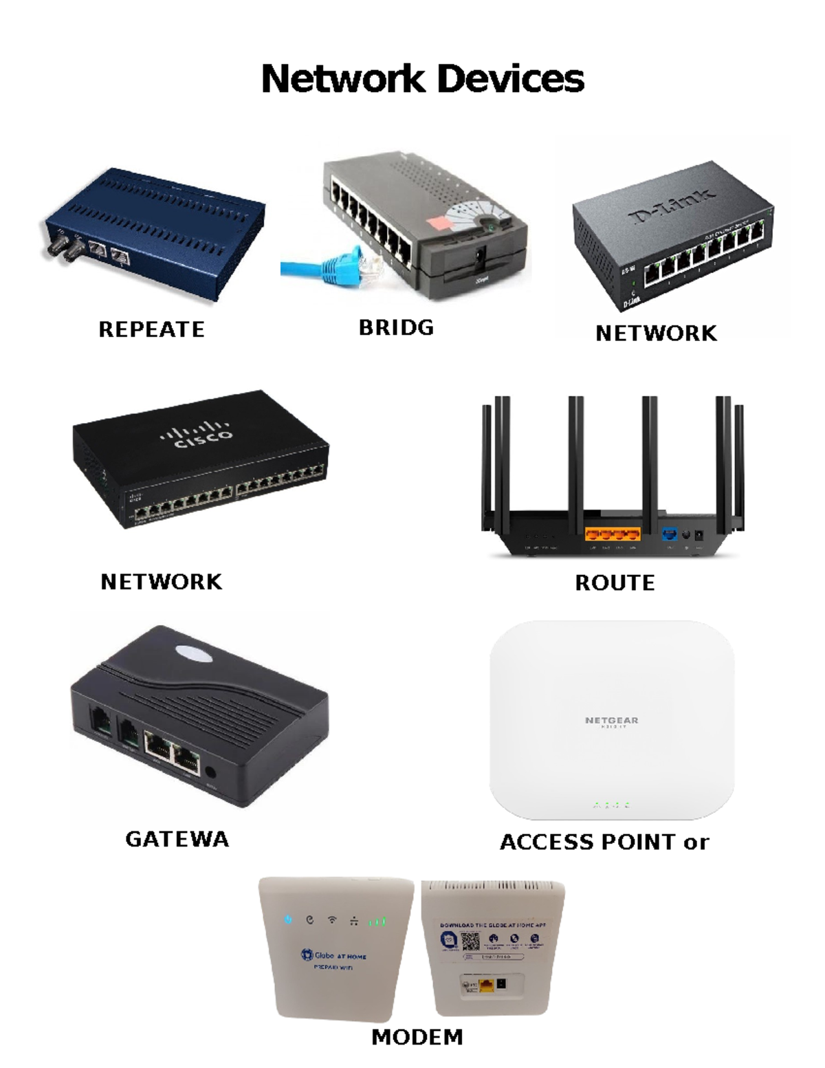 Devices - BSInformation Technology - Network Devices REPEATE R BRIDG E ...