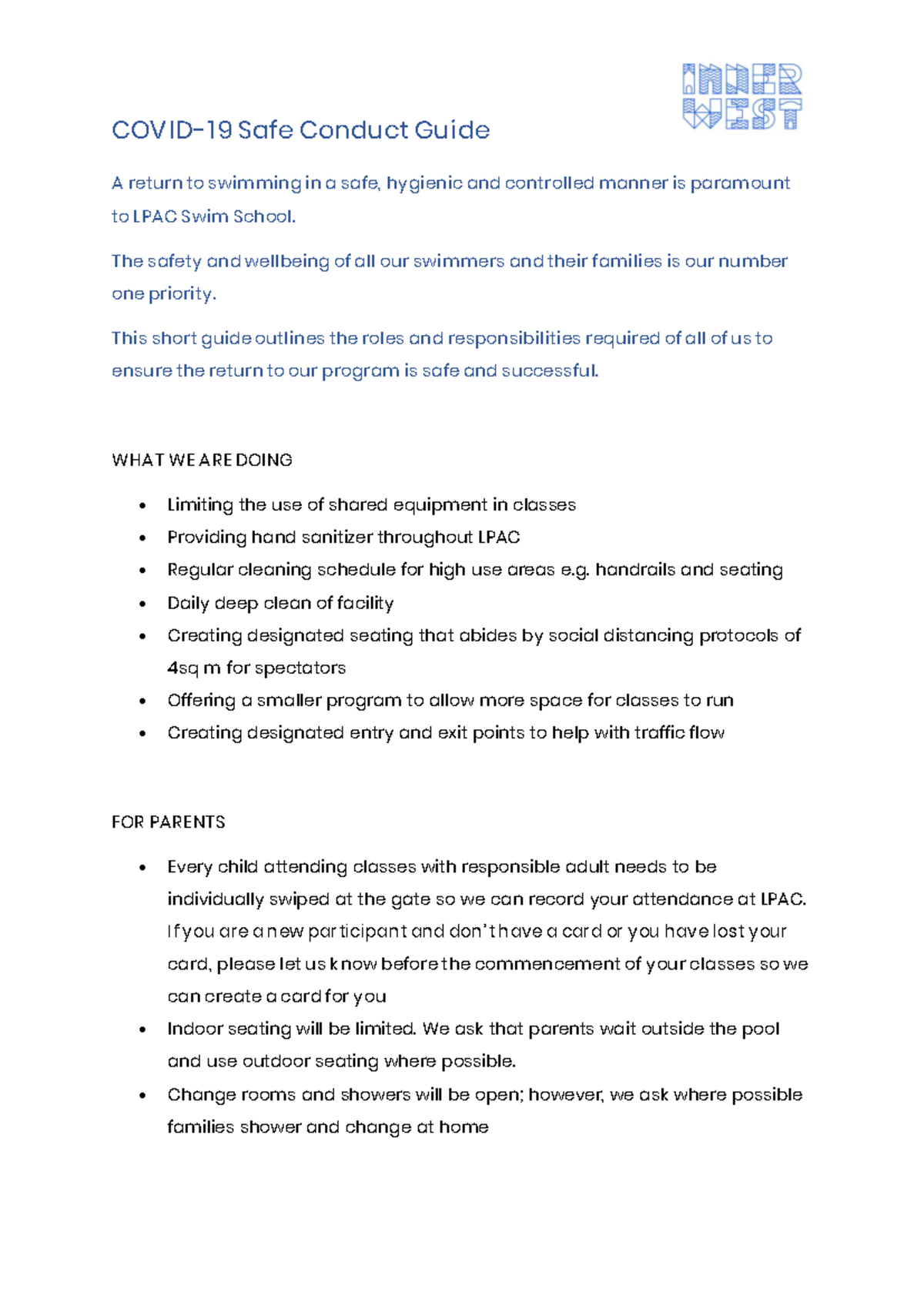 Covid 19 Safe conduct guidelines - COVID-19 Safe Conduct Guide A return ...