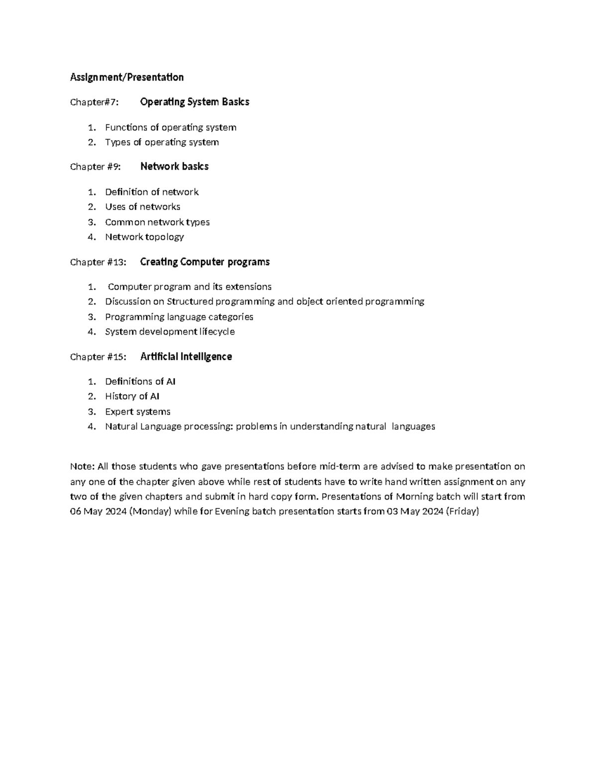 Assignment IICT - Assignment/Presentation Chapter#7: Operating System ...