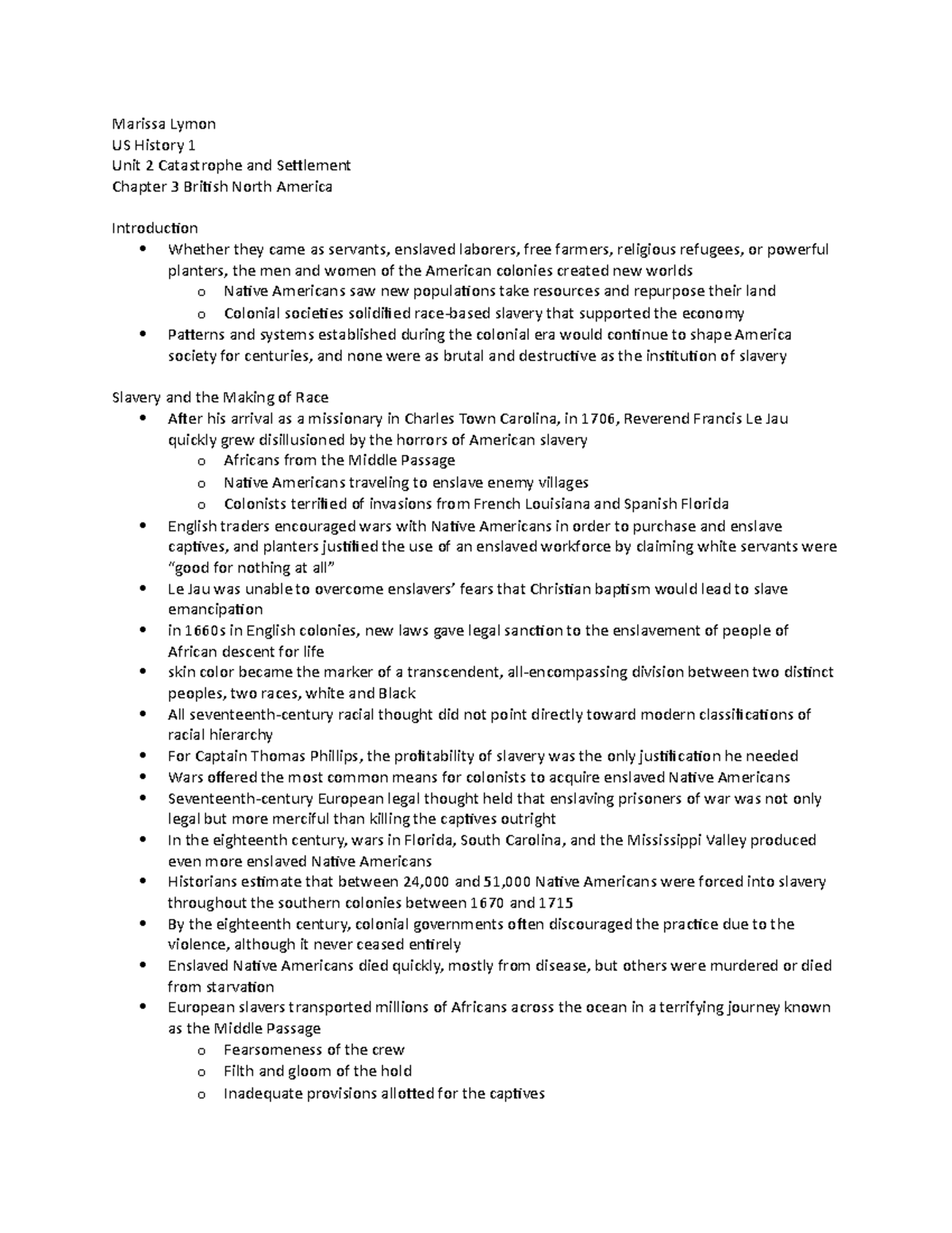 Chapter 3 British North America - Marissa Lymon US History 1 Unit 2 ...