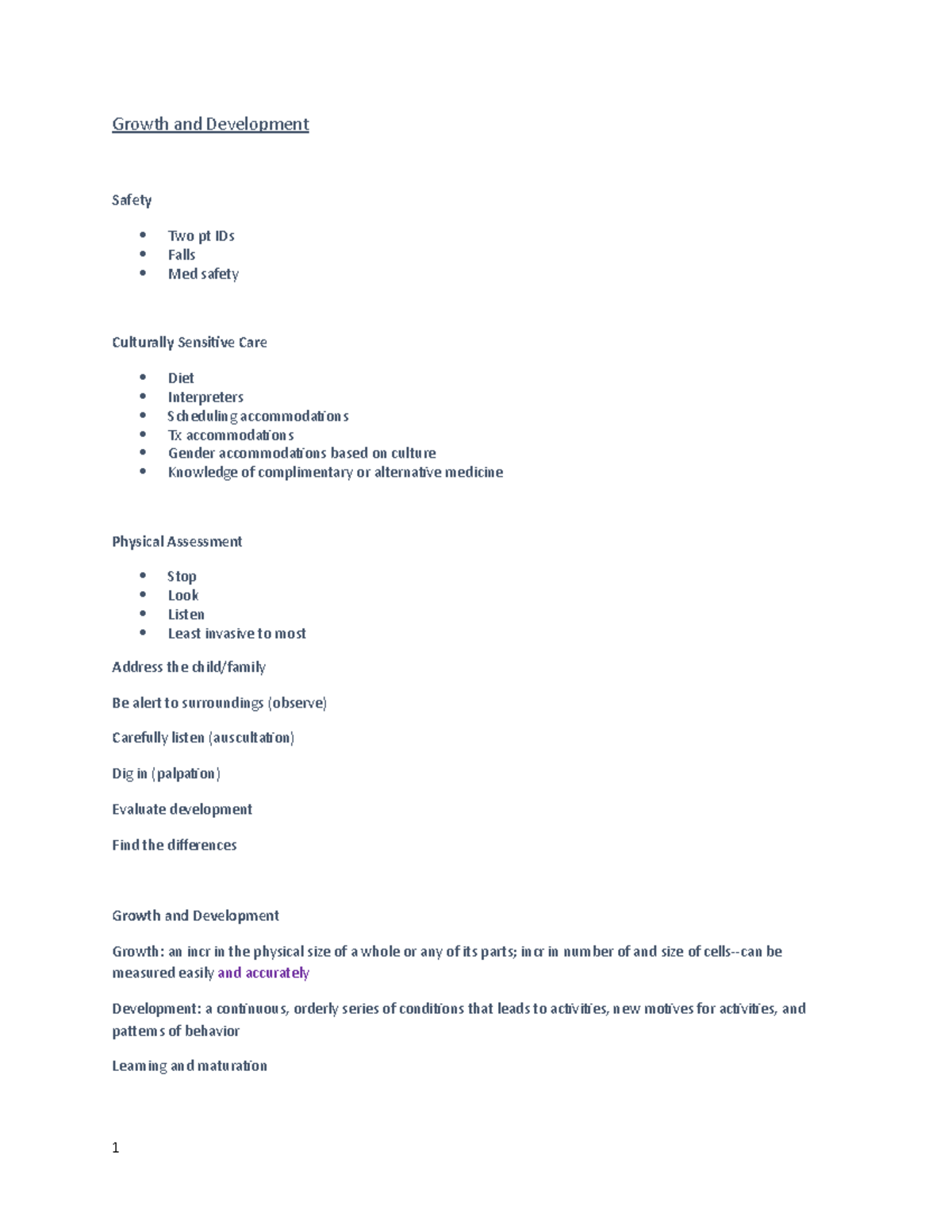 Growth and Development Overview - Growth and Development Safety Two pt ...