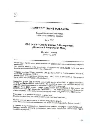 EPP 212 - Tutorial and past year question - Second Semester Examination ...