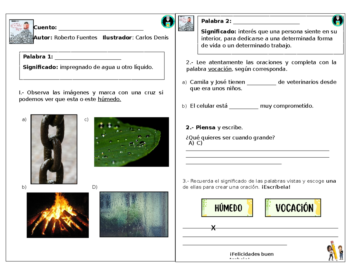 Guia de ampliación- vocabulario - cuando grande quiero ser - Palabra 2