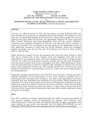 CRIM LAW I CASE Digests 001 - 001: FUNDAMENTALS OF CRIMINAL LAW ...