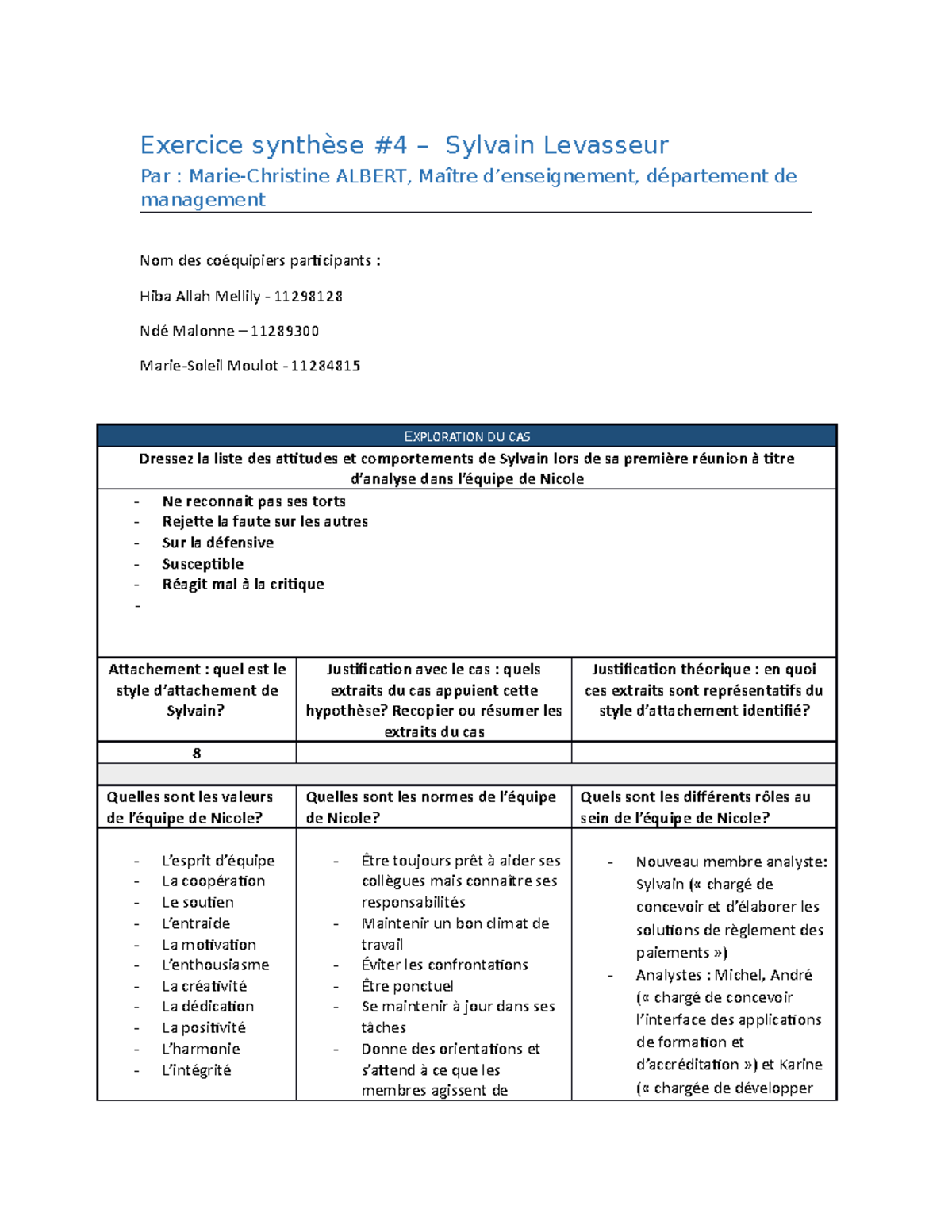 10401-Exercice synthèse-4-RH - Exercice synthèse #4 – Sylvain Levasseur ...