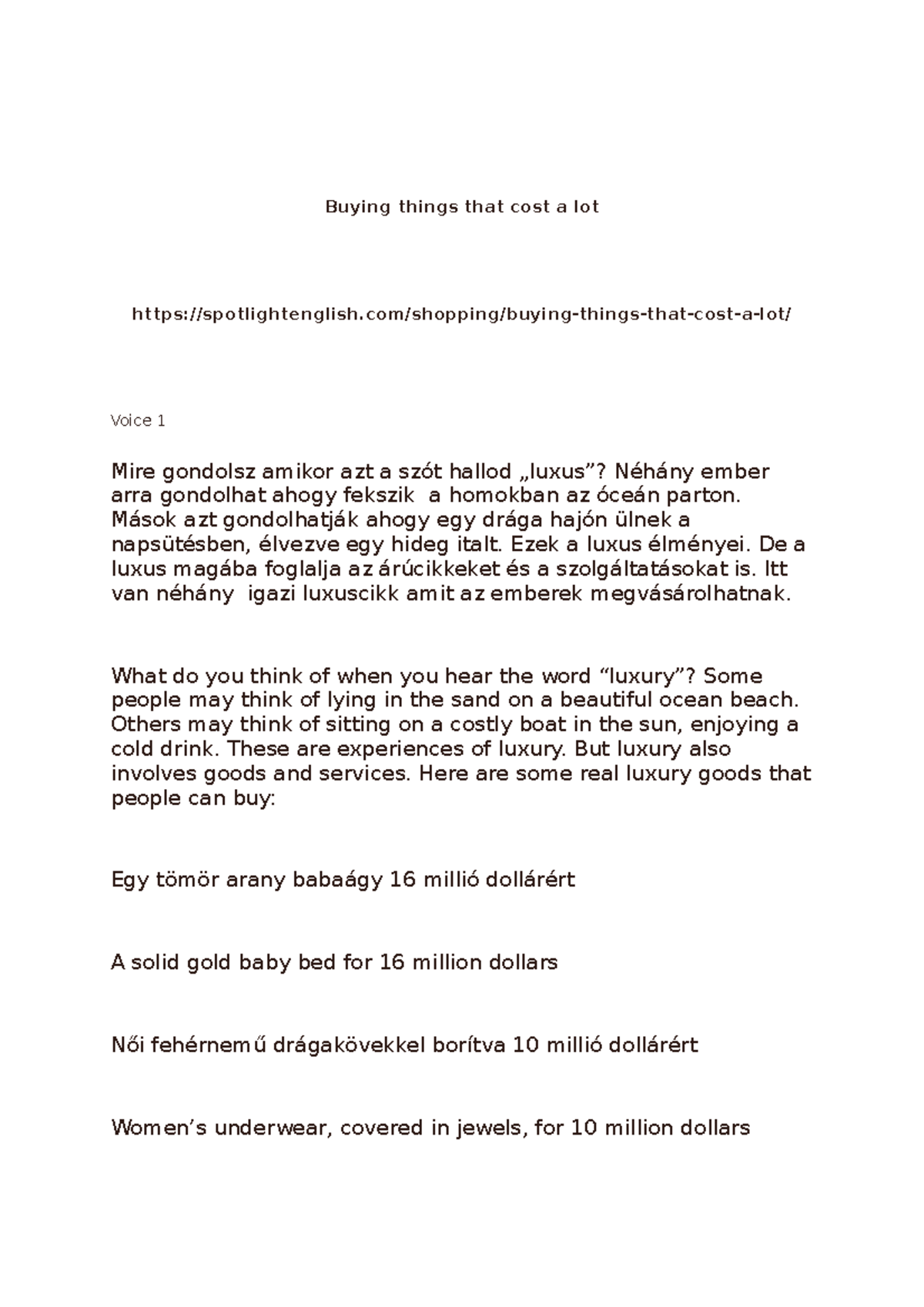 Buying things that cost a lot - Buying things that cost a lot - Studocu