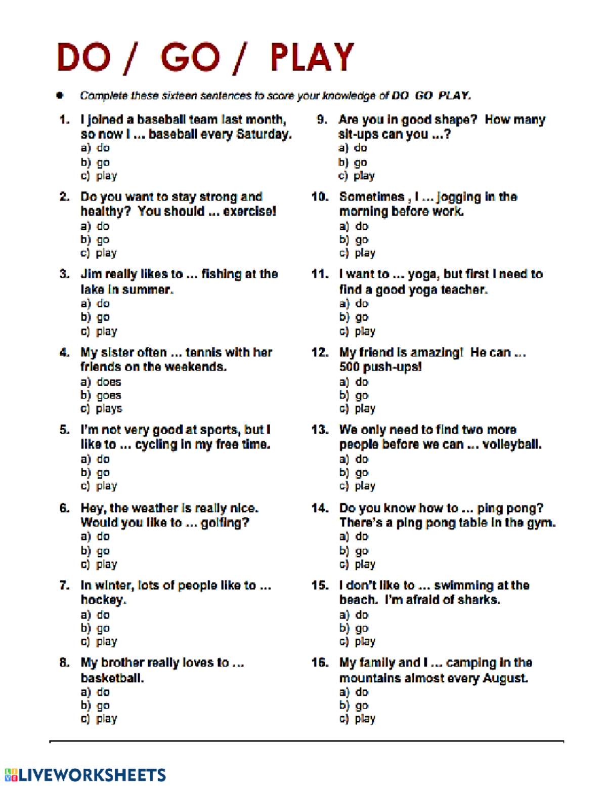 DO, GO, PLAY - fdrfd - Lenguaje y Literatura - Studocu