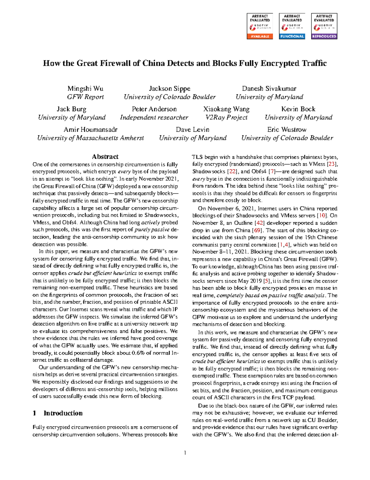 How the Great Firewall of China Detects and Blocks Fully Encrypted ...