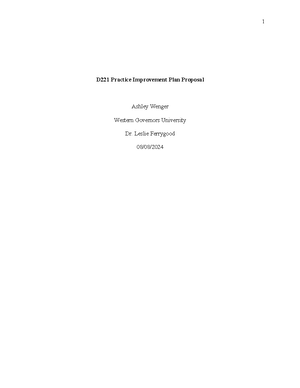 D221 Task Paper - D221 Practice Improvement Plan Proposal Kari Thompson ...