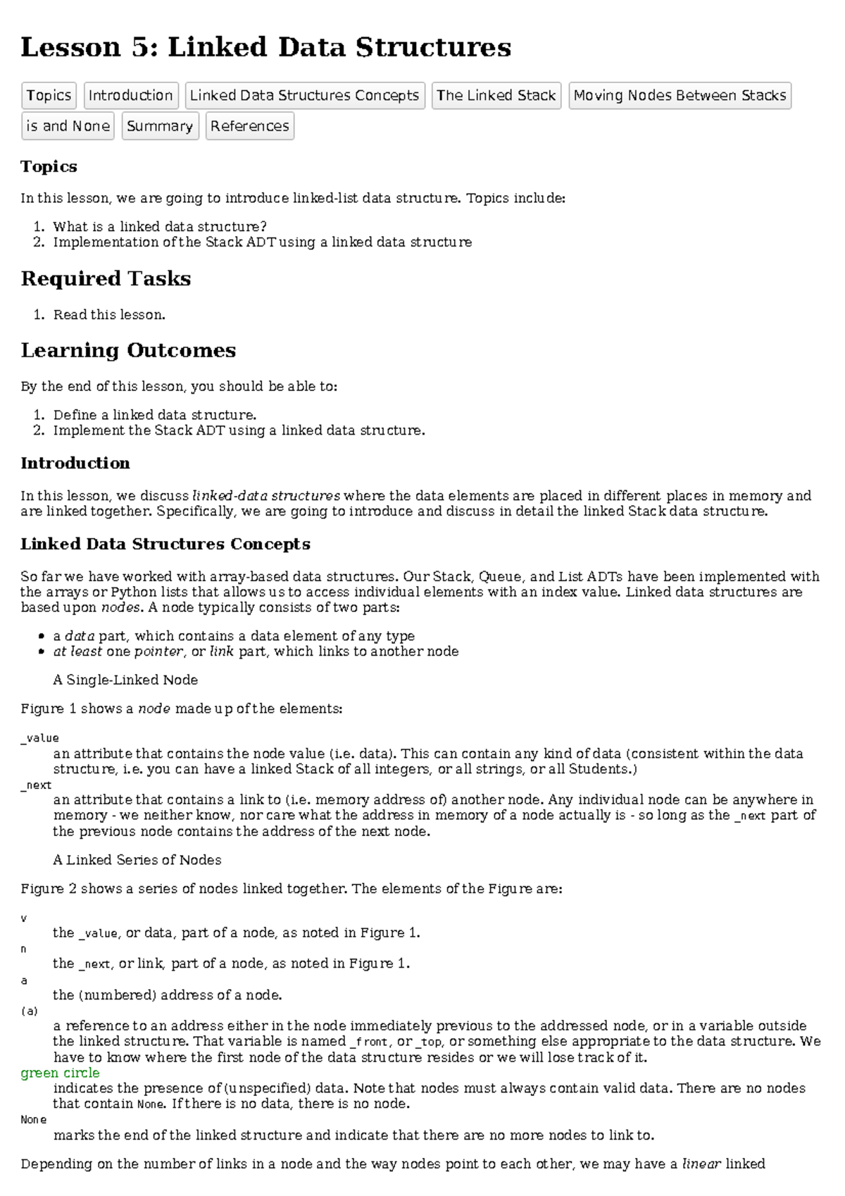 L05 Linked List L05 Linked List Lesson 5 Linked Data Structures