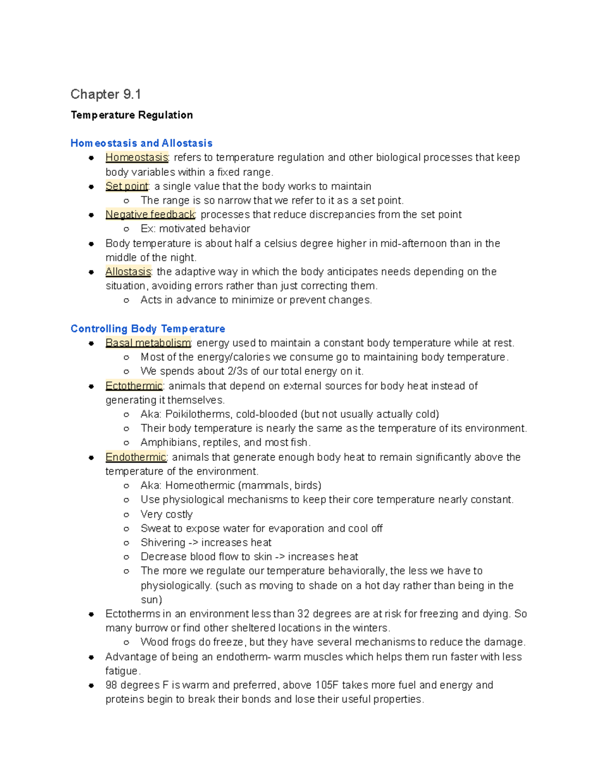 Ch 9 bio notes - BIO 385 - JMU - Studocu