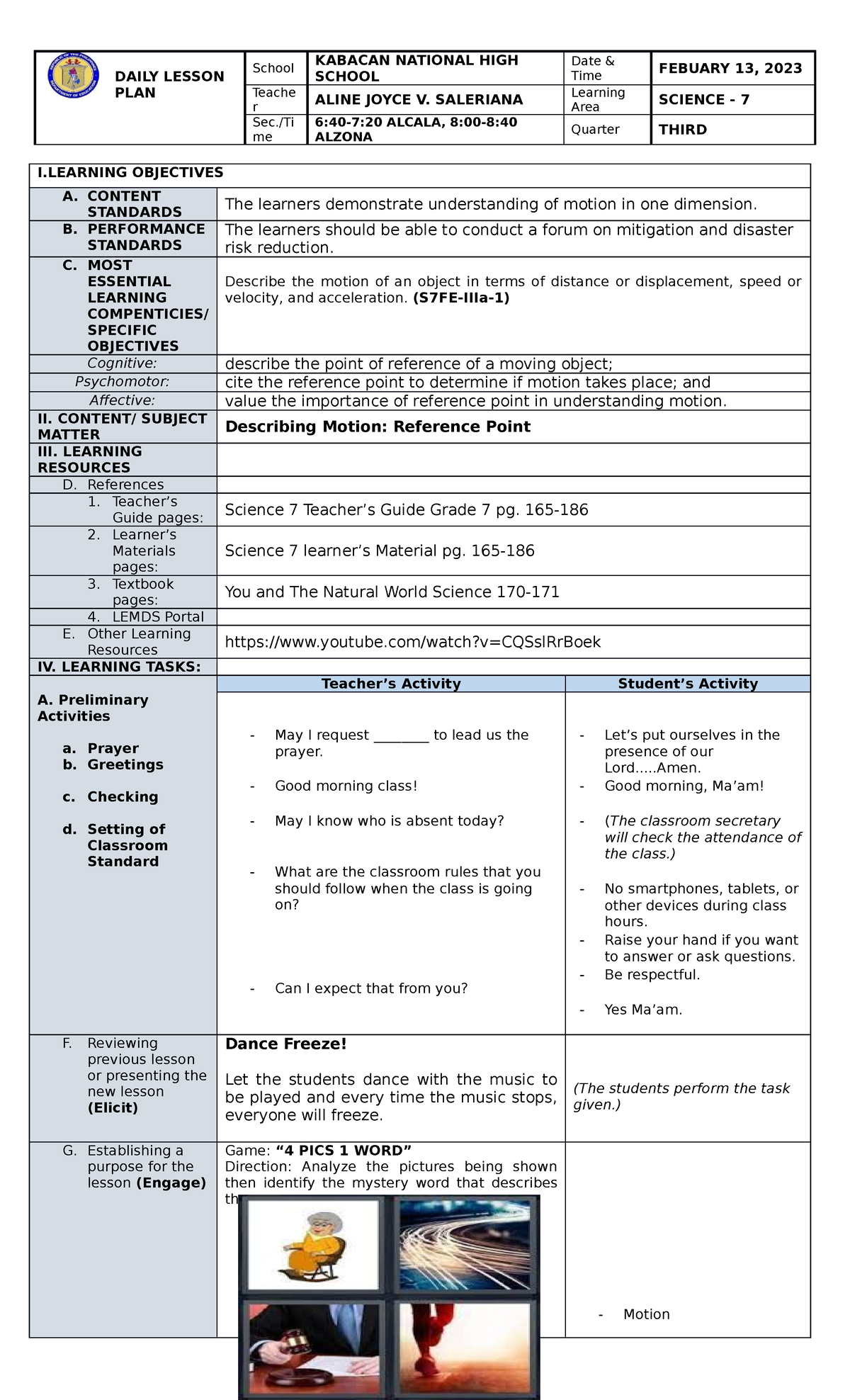 Q3-DLP-Reference-Point-day-1 - DAILY LESSON PLAN School KABACAN ...