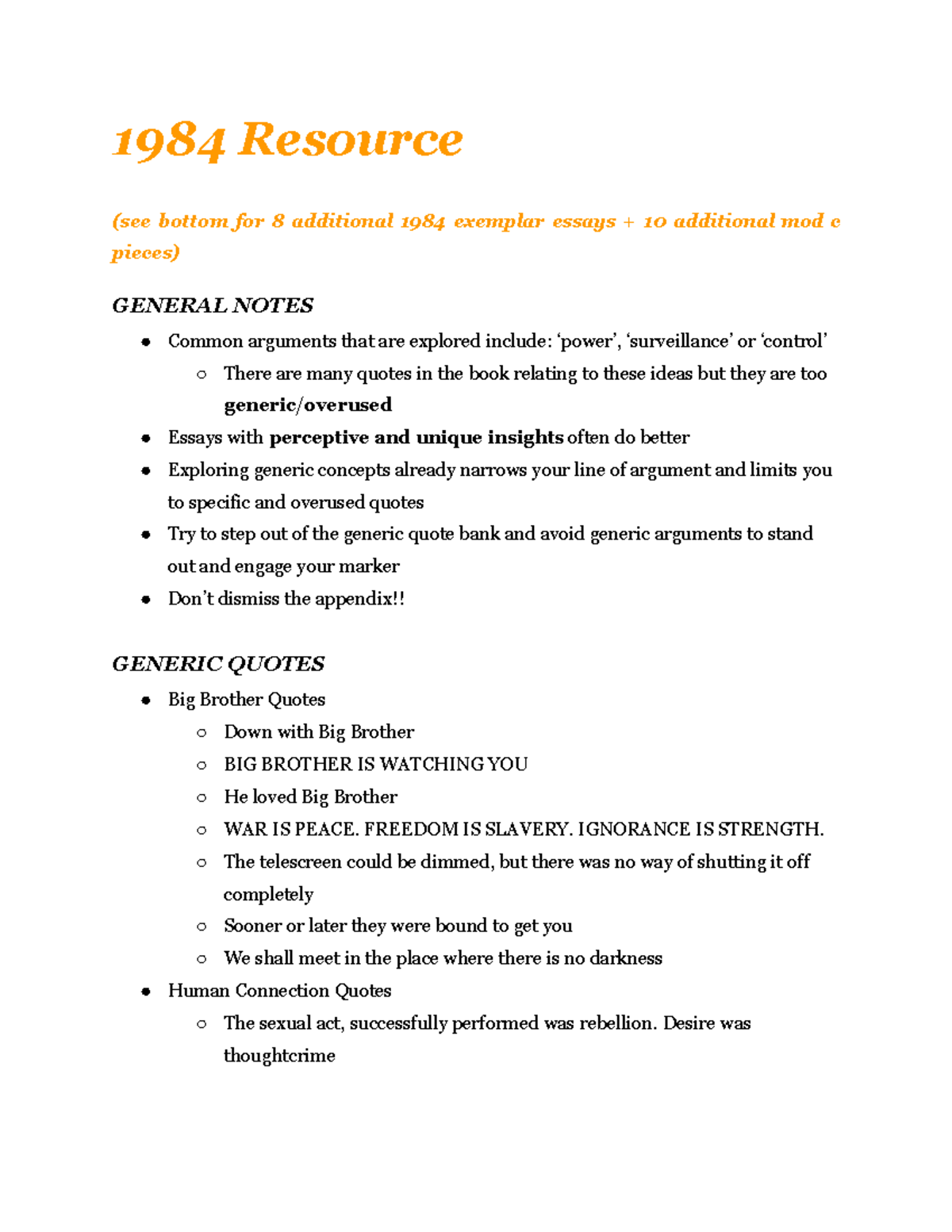 1984 Resource - 1984 Resource (see bottom for 8 additional 1984 ...