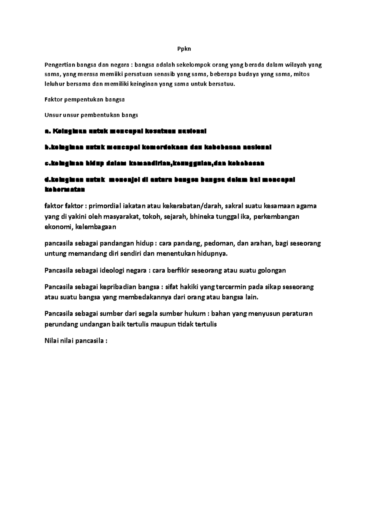 Ppkn - PPKN - Ppkn Pengertian bangsa dan negara : bangsa adalah ...