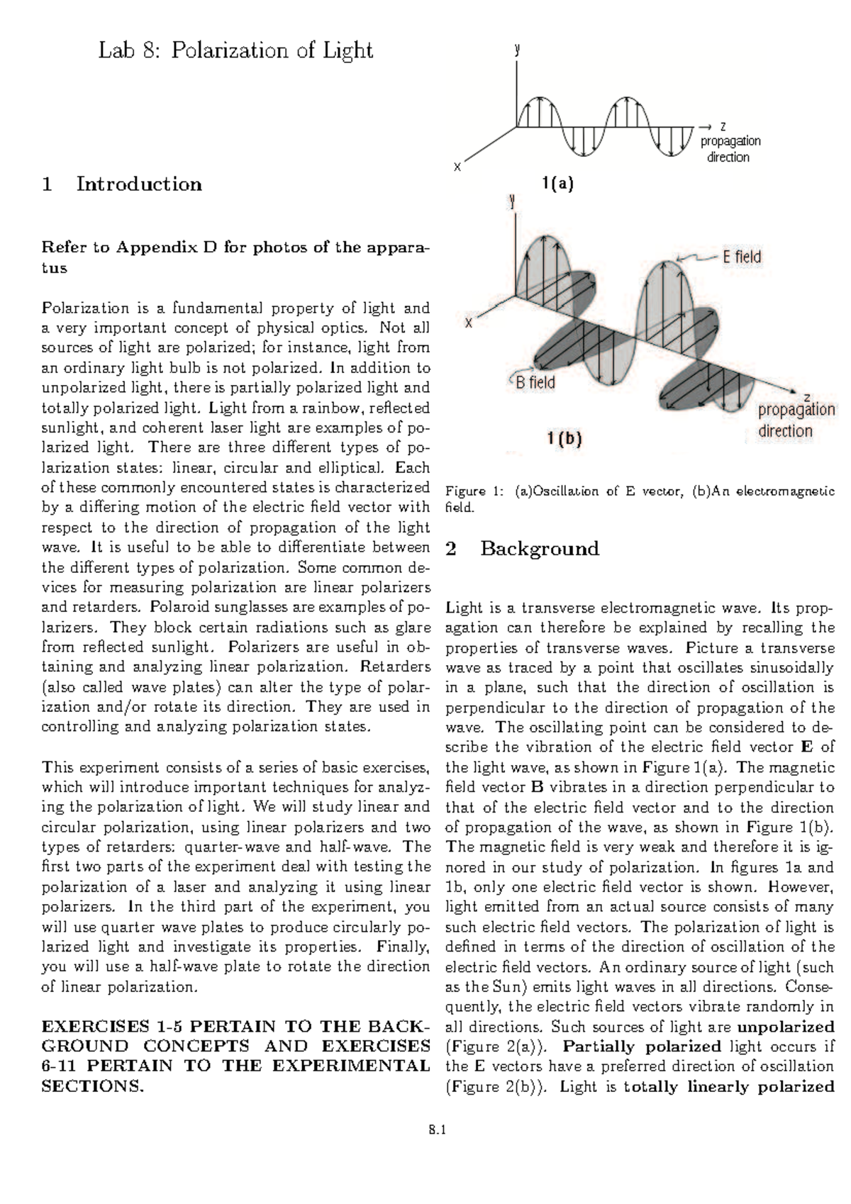 Wave plates and polarization - Lab 8: Polarization of Light 1 ...