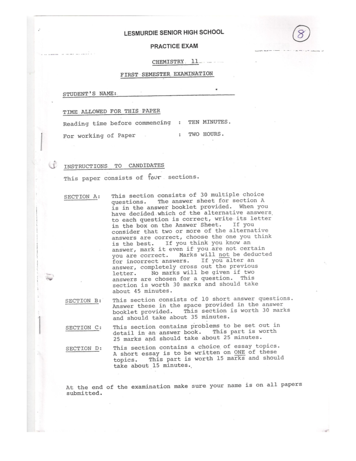 ATAR/WACE Revision Exam - Studocu