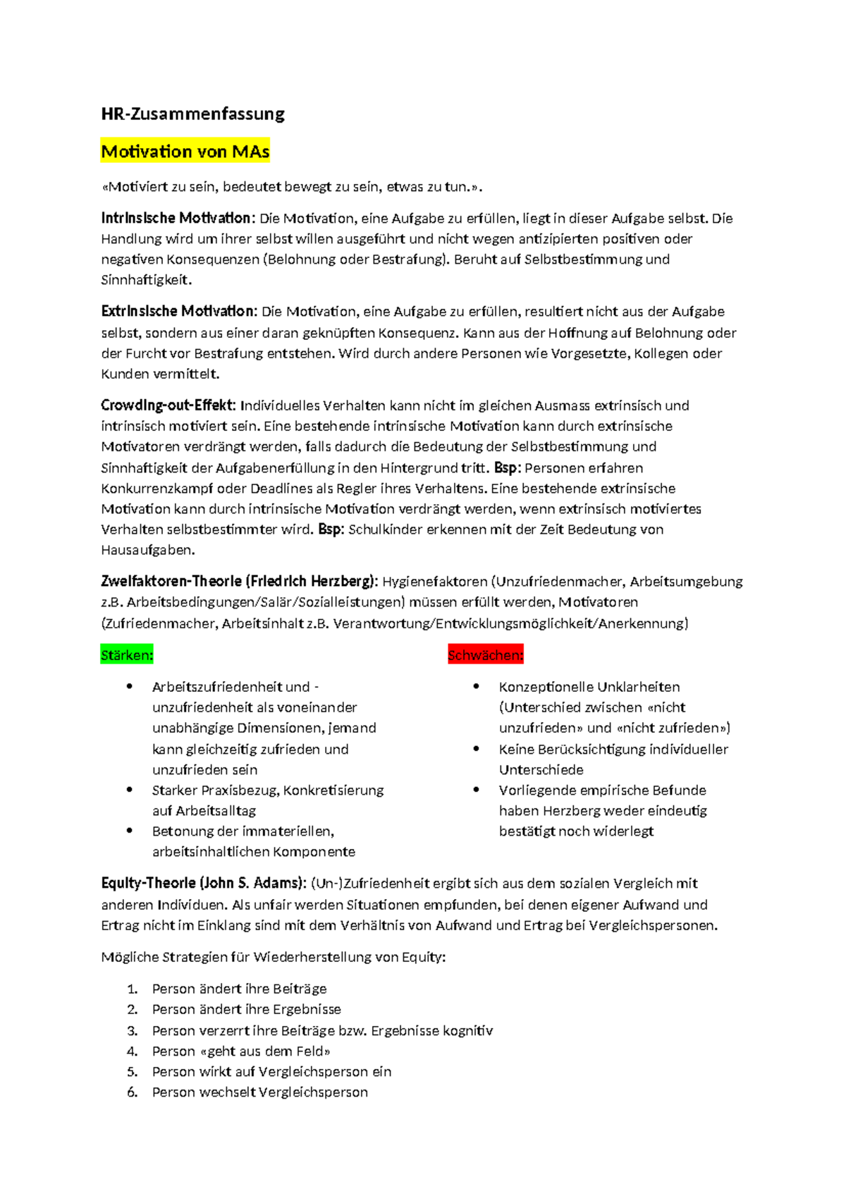 HR-ZF - Zusammenfassung Human Ressources - HR-Zusammenfassung ...