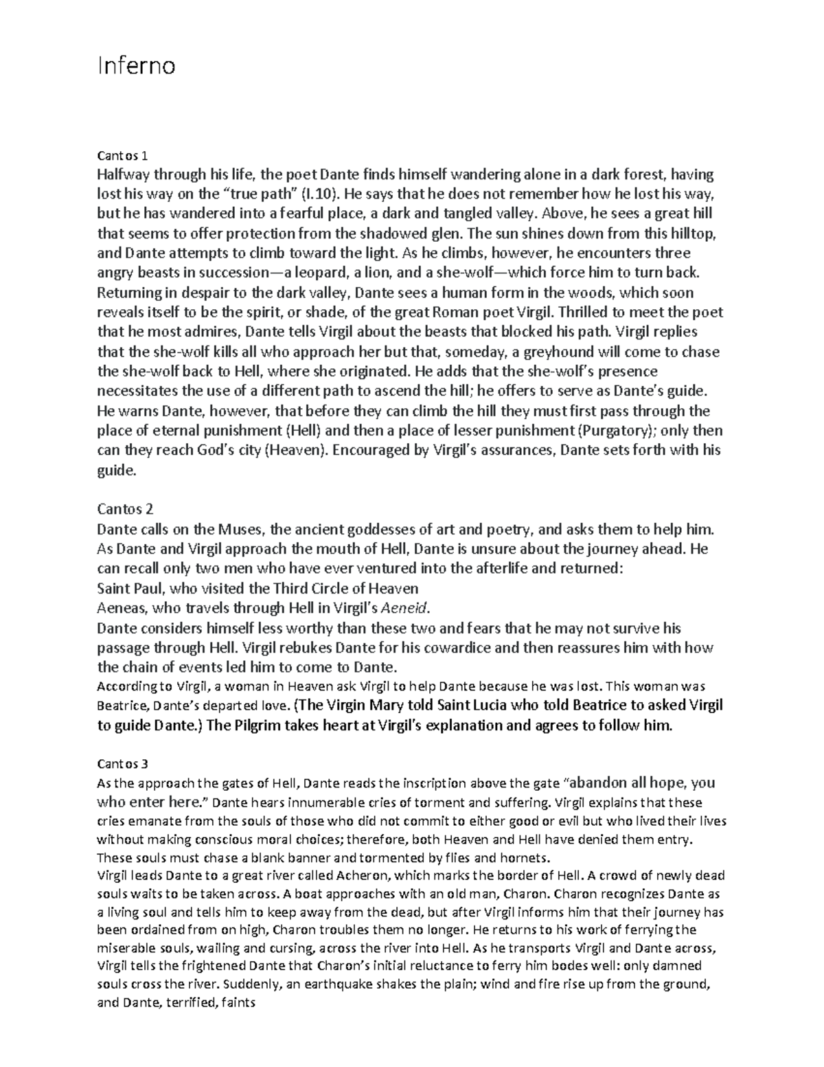 Inferno - World Humanities 1 - ĂŶƚŽƐ ϭ - StuDocu