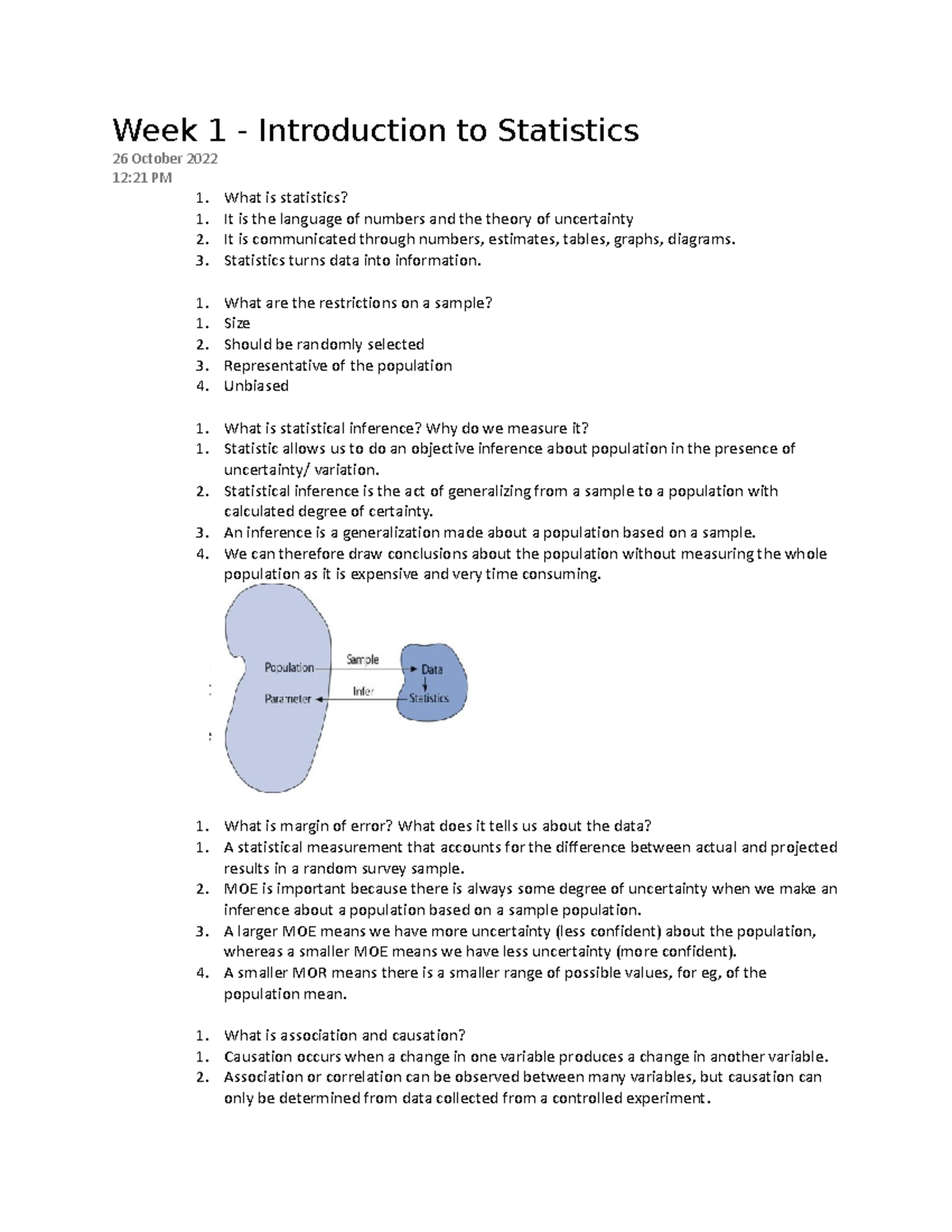 Week 1 - Introduction to Statistics - Week 1 - Introduction to ...