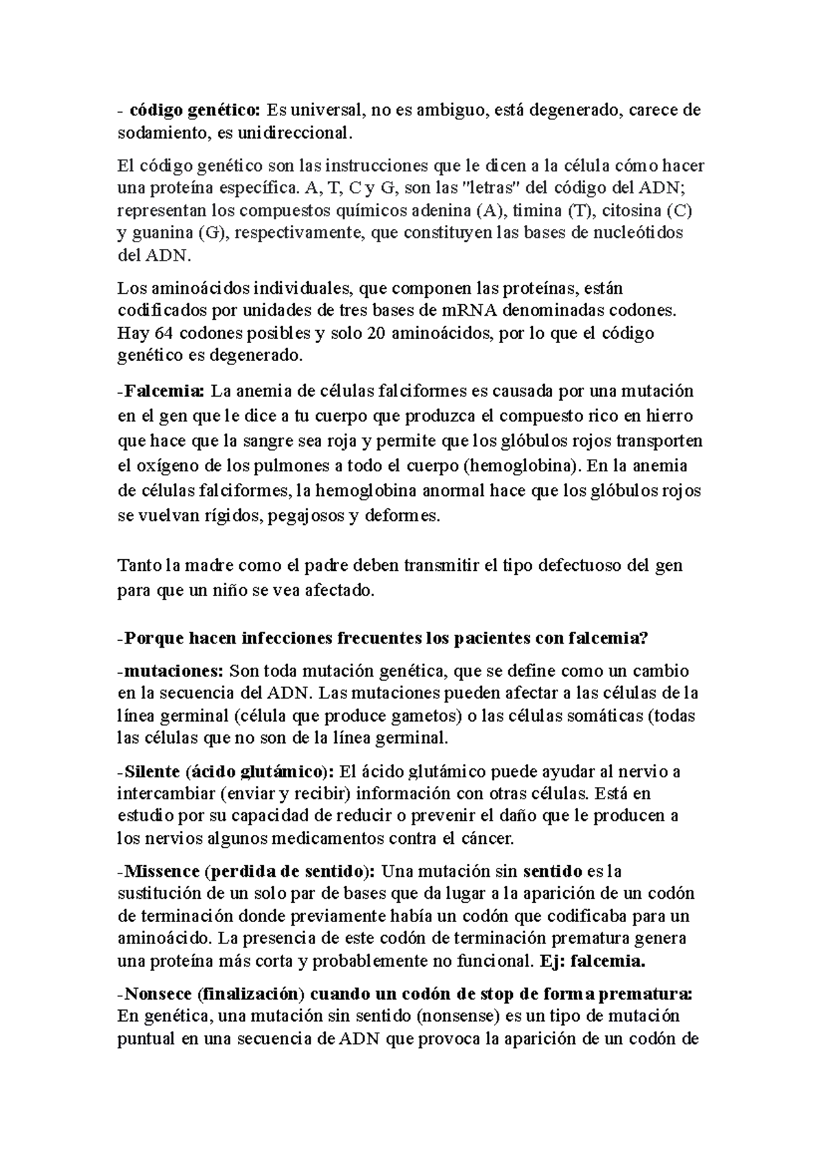 Repaso DE Genetica - Resumen de genética para tomar conocimientos para ...