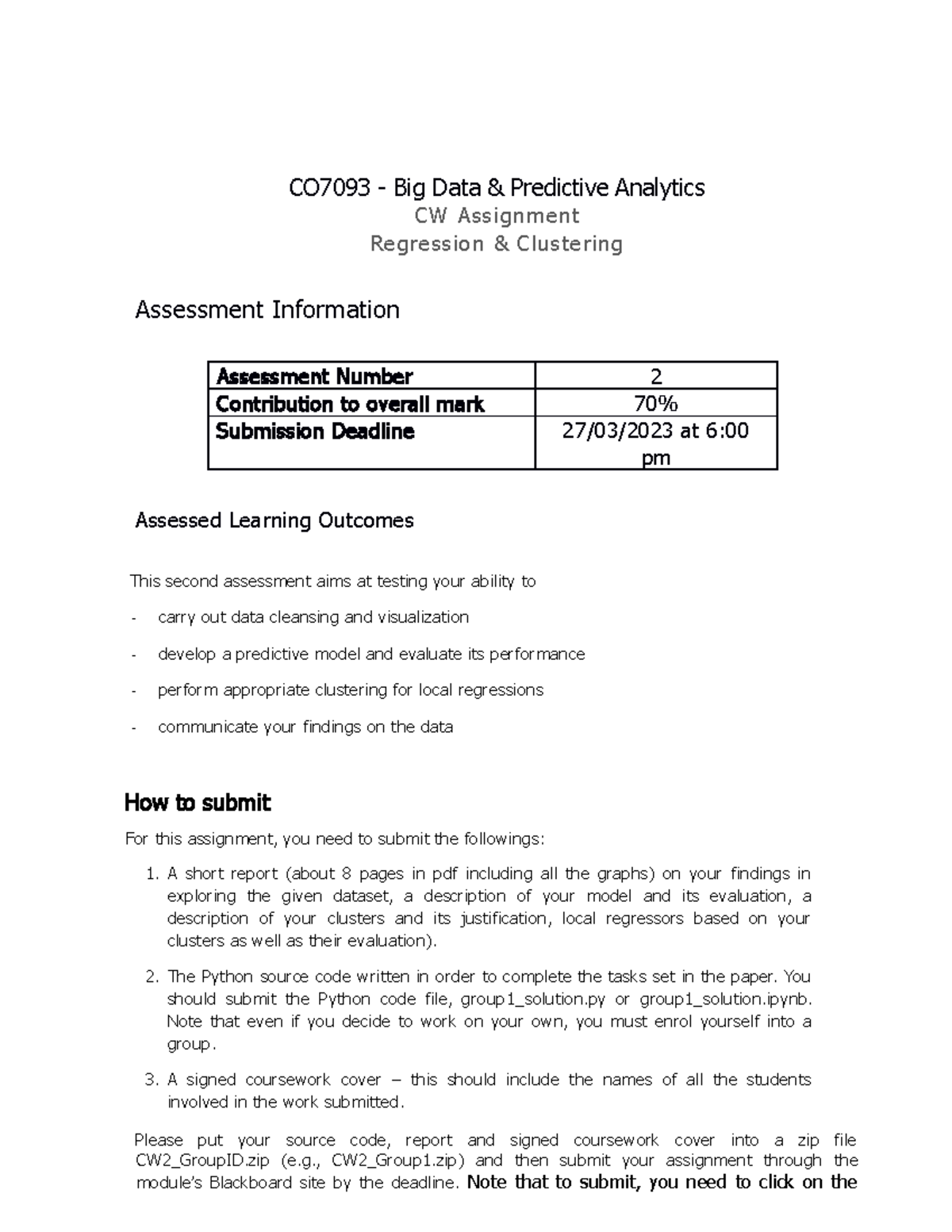 Assignmnent 23 - Big data and predictive analiytics - CO7093 - Big Data & Predictive Analytics ...