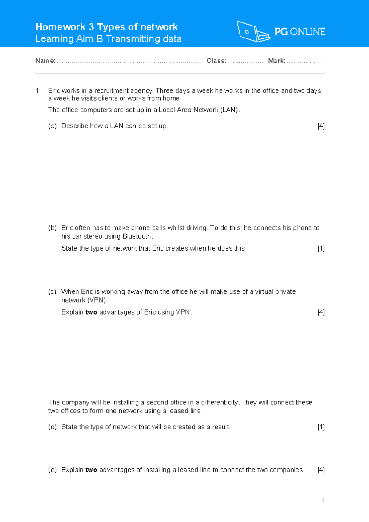 Topic 3 Homework 3 - Summary BTEC IT Level 3 - Homework 3 Types of ...