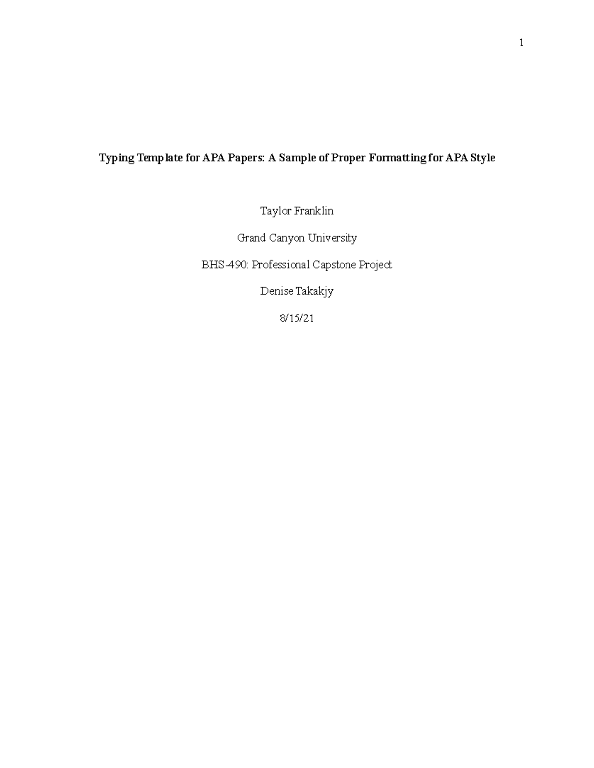 Proposal Plan Introduction Draft - Typing Template for APA Papers: A ...