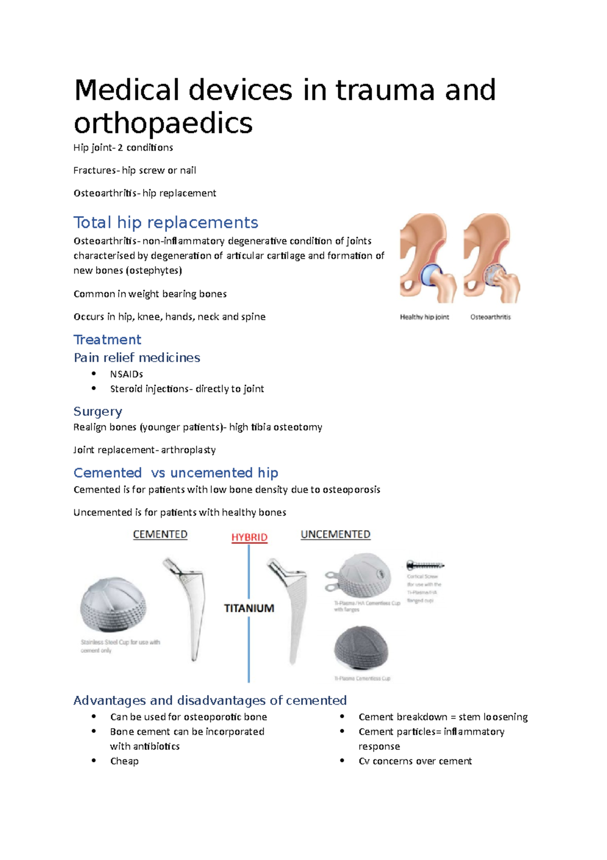 Lecture 16 Medical devices in trauma and orthopaedics - Medical devices ...