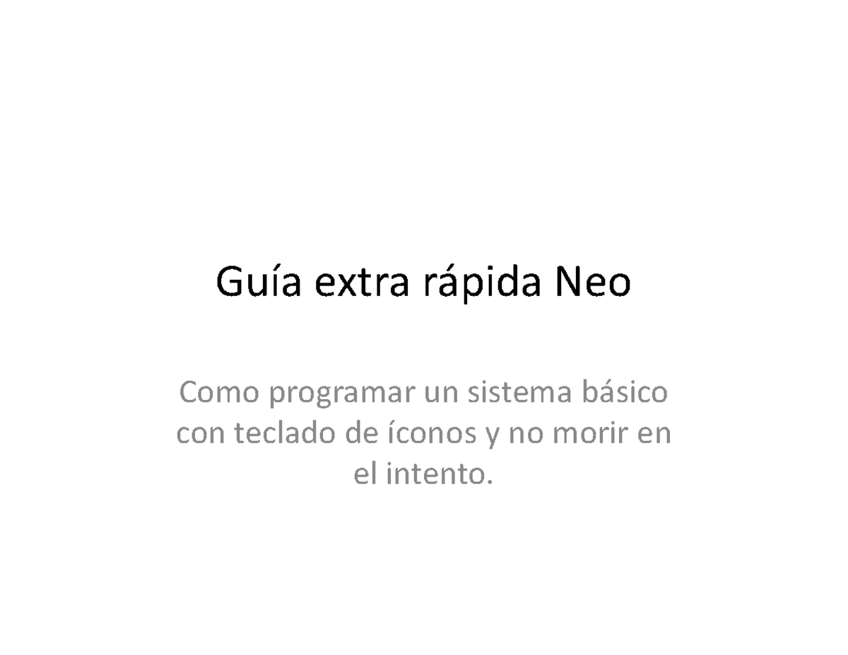 Como programar Neo con Iconos - Guía extra rápida Neo Como programar un ...