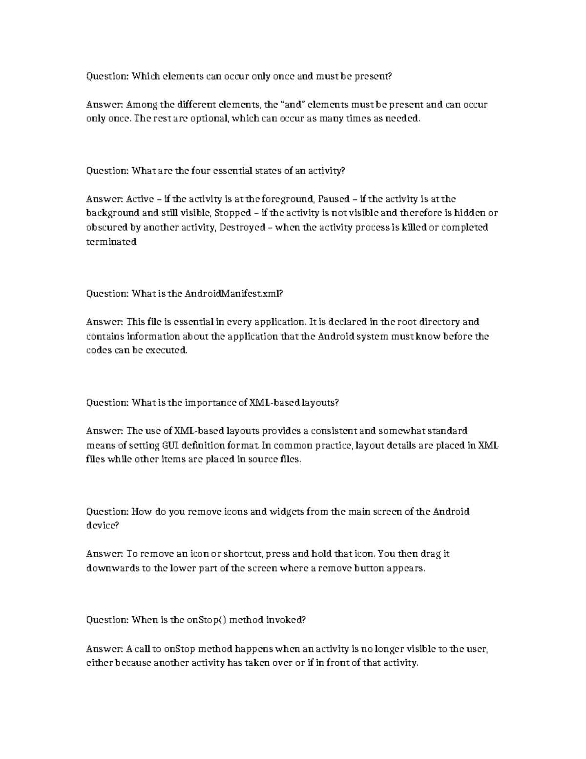 Blabbing caliculi cogglety - Question: Which elements can occur only ...