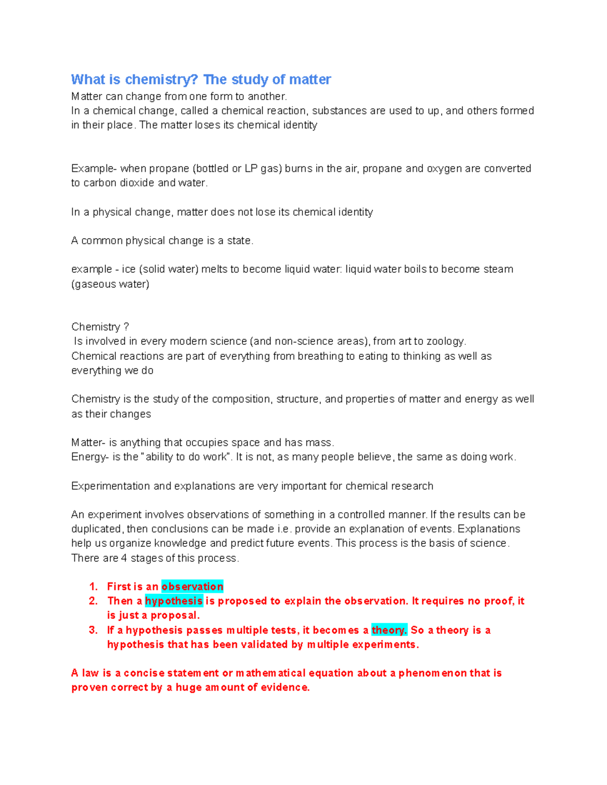 Chem lecture - Principles of Chemistry notes (early in the semester ...