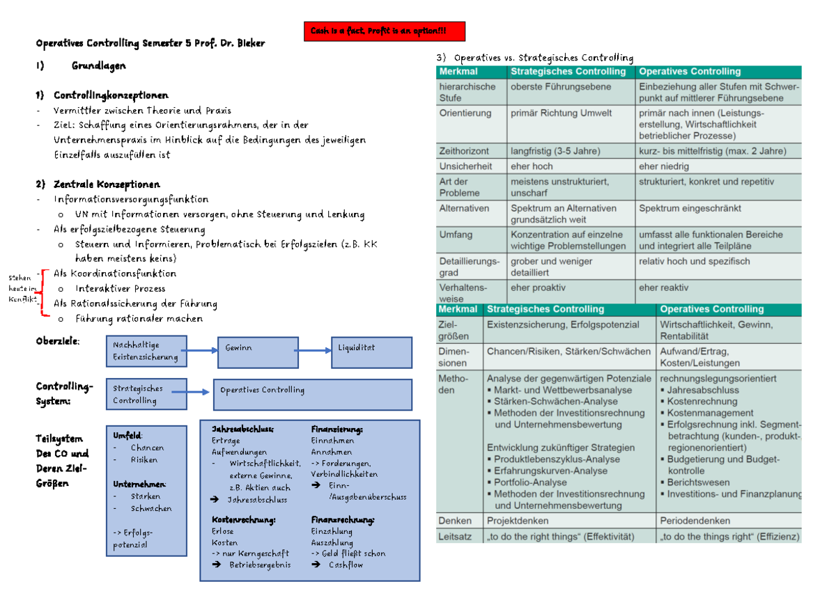 Operatives Controlling Zusammenfassung - Operatives Controlling ...