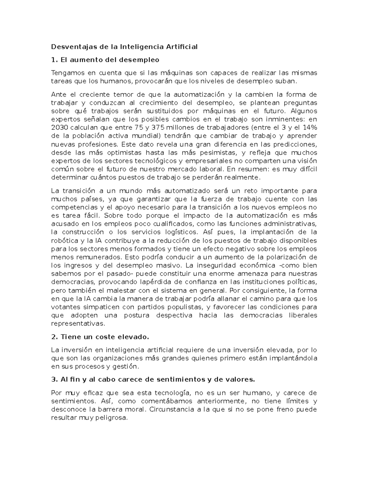 Desventajas de la Inteligencia Artificial - Ante el creciente temor de ...