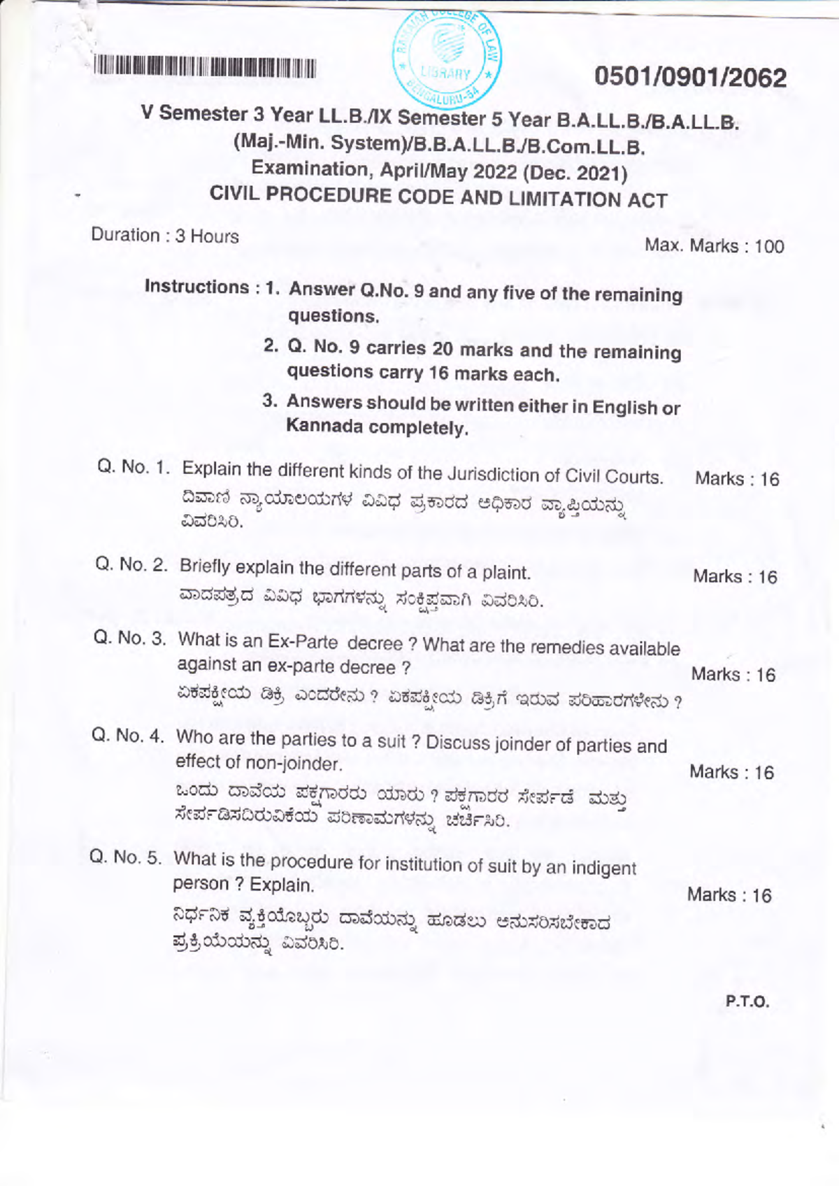 QP CPC 2022 KSLU - . I|ilil !]] ililt illl il]t ililt tilil ilil fi]t il]t ililt ilfi il] ilt v ...