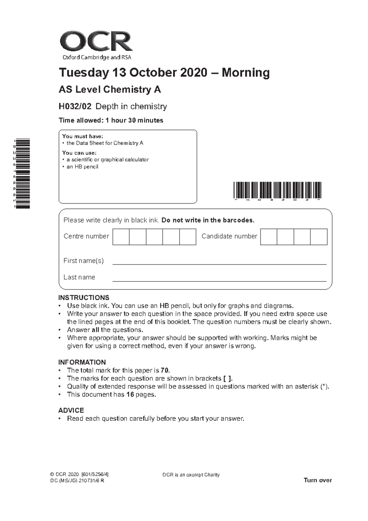 Chem 2020 depth - nkkjjknknkn nknkn kn kn kn knk - Oxford Cambridge and ...