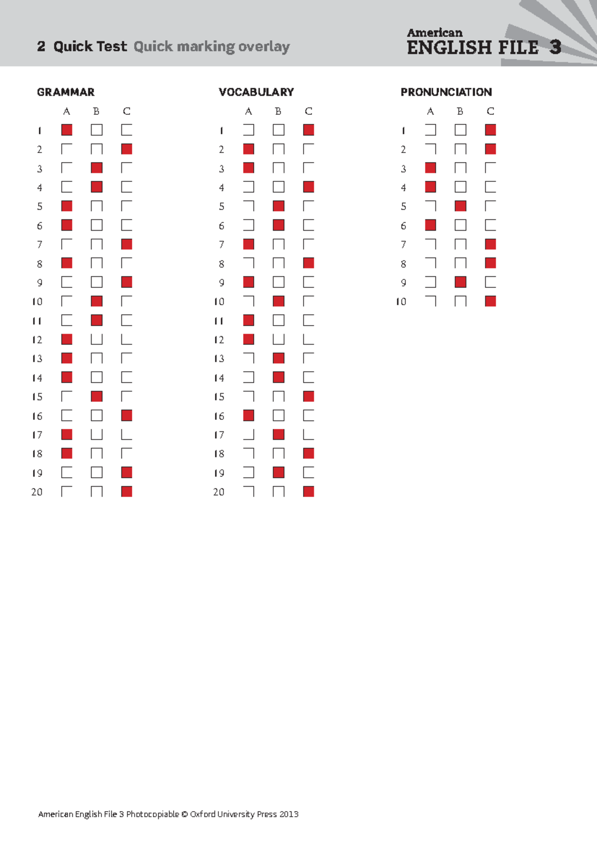 AEF3-File2-Quick-Test-Answer-Key [www - 2 Quick Test Quick marking ...