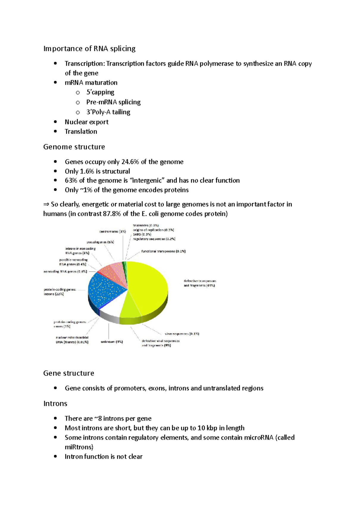 Splicing disorders - Notes - Importance of RNA splicing Transcription ...