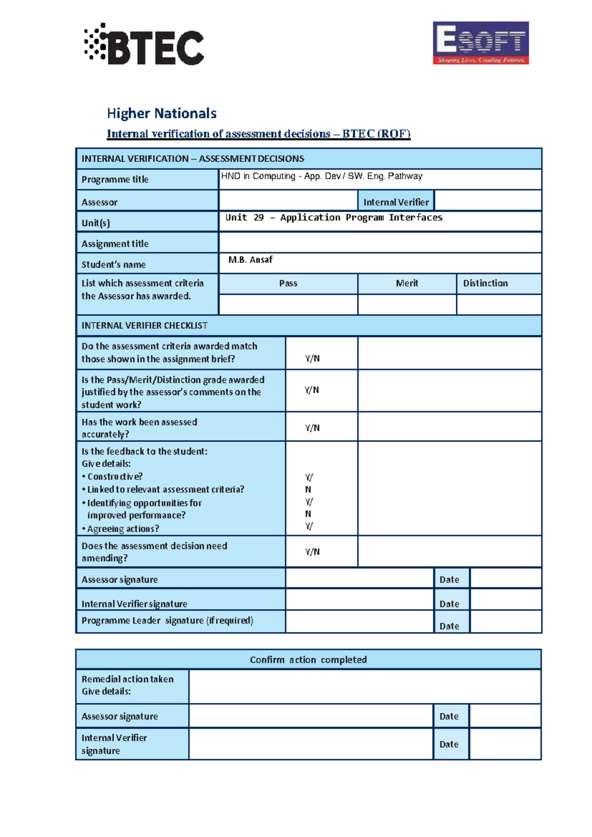 API ansaf - ssssssssssssssssss - Higher National Diploma in Computing ...
