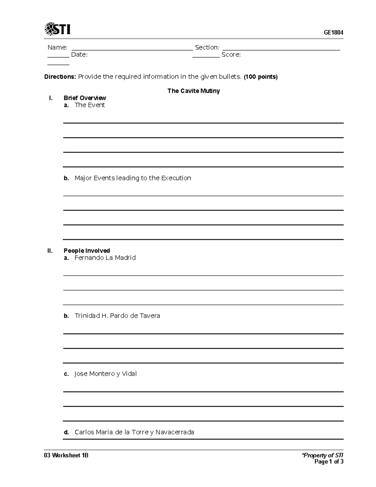 03 Worksheet 1B - rizal lifes adf works - GE 03 Worksheet 1B *Property ...