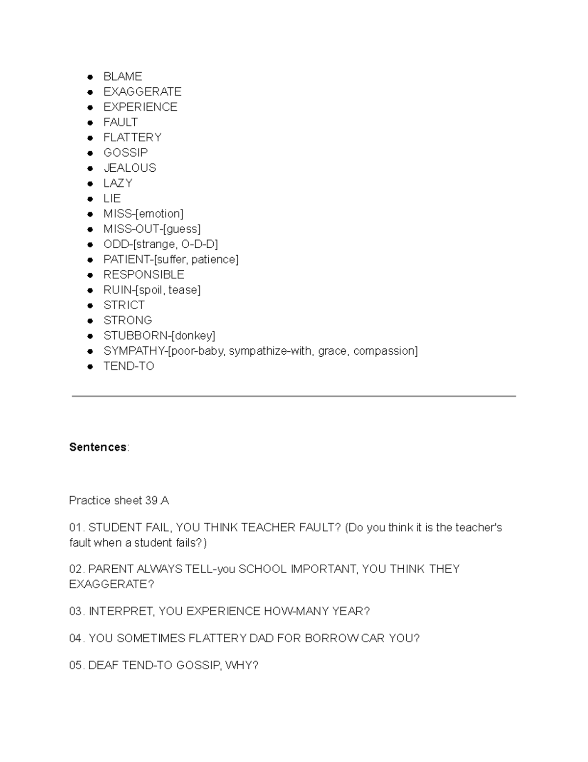 American Sign Language Vocab and Sentences Lesson 39 - BLAME EXAGGERATE ...